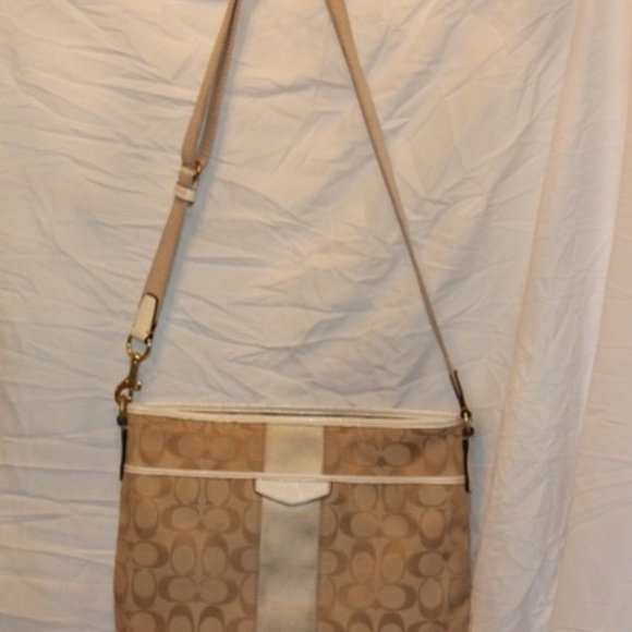 Coach | Bags | Coach F2852 Signature Stripe Crossbody Bag | Poshmark